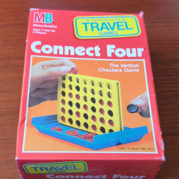 Milton Bradley | Games | Vintage 989 Connect Four Game Travel Version ...